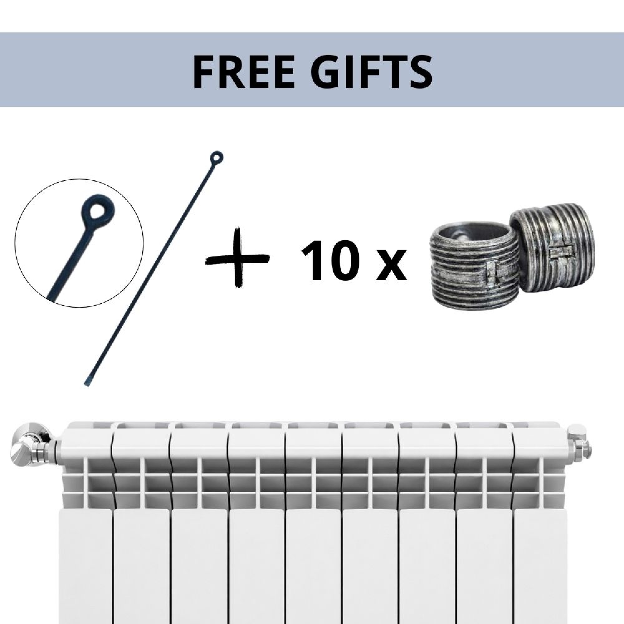 Kit complet de radiateurs en aluminium Helyos Evo H700, 10 pièces x 10 ...