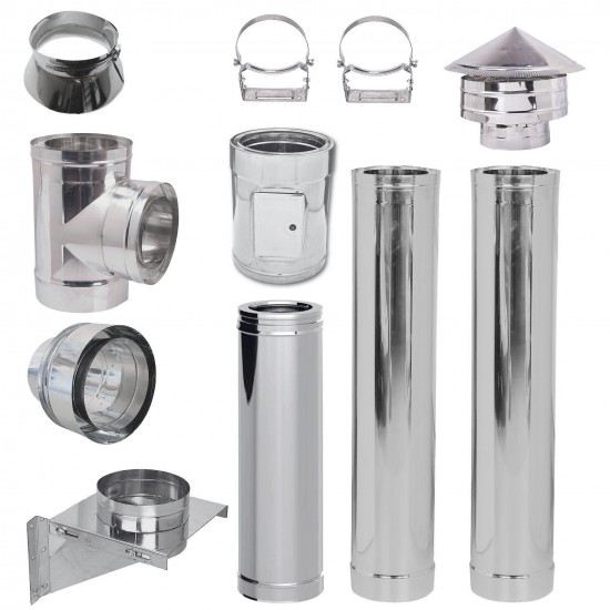 Kit conduit de cheminée Inox Isolée Ф300 (diamètre intérieur), 3,7m-11 ...